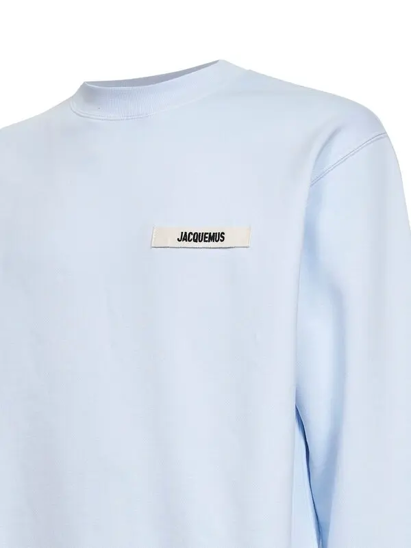 Jacquemus Light Blue Organic Cotton Fleece The Gros Grain Sweatshirt - Multicolor