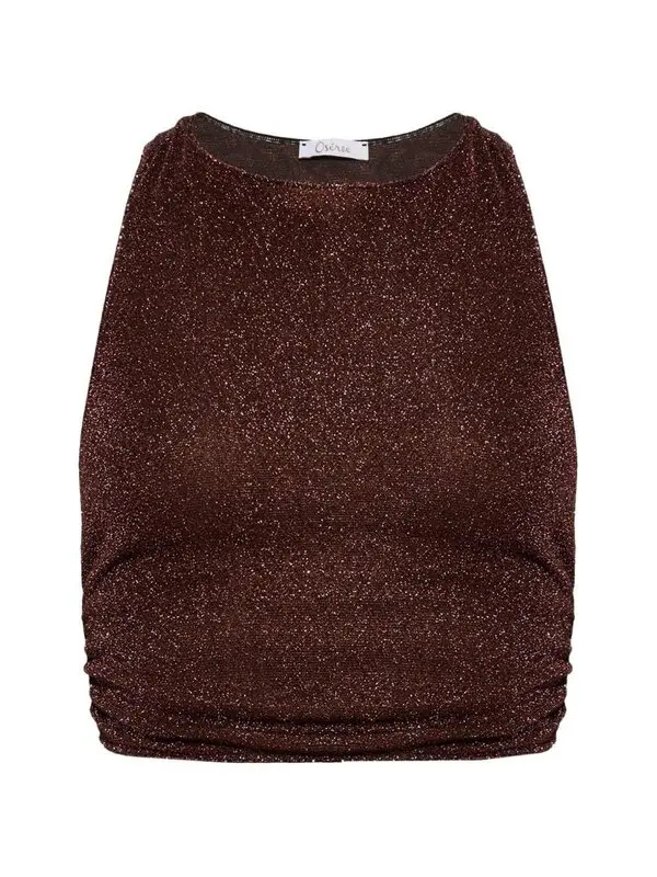 Oseree Lumière Cropped Top - Brown