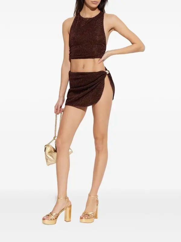Oseree Lumière Cropped Top - Brown
