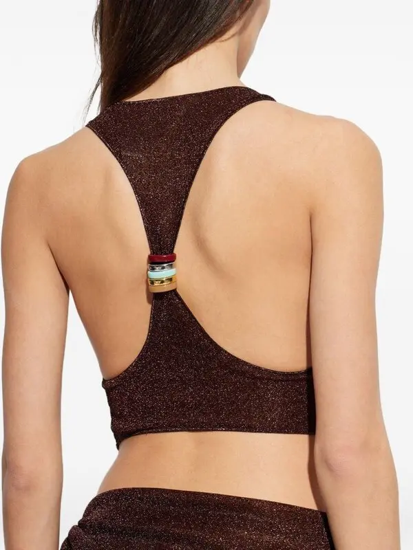 Oseree Lumière Cropped Top - Brown