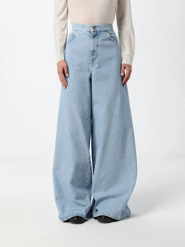 Max Mara High-waisted Wide Leg Cotton Denim Jeans - Blue