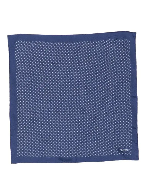 TOM FORD Dot-print Silk Pocket Square - Blue