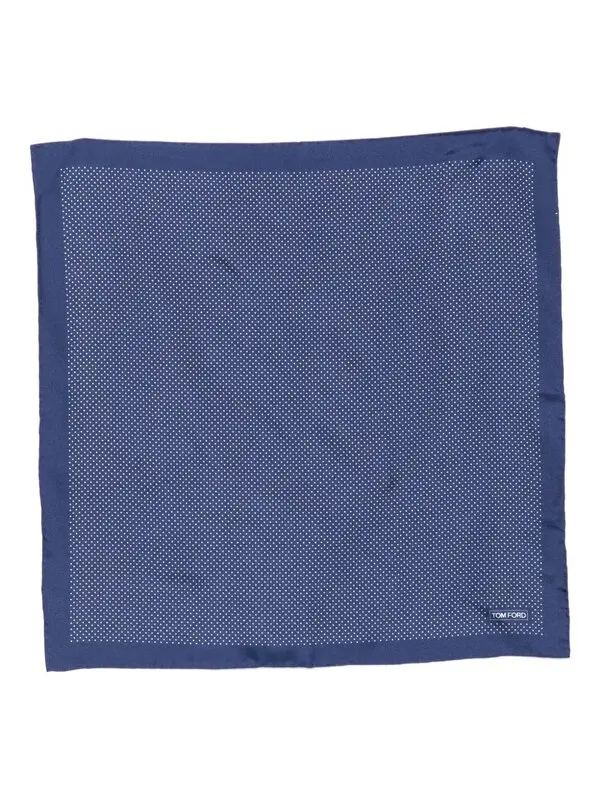 TOM FORD Dot-print Silk Pocket Square - Blue