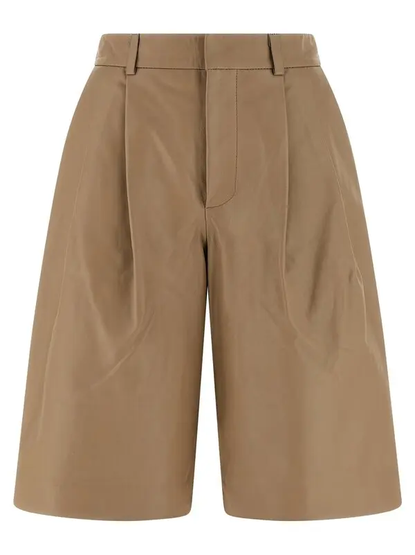 YVES SALOMON Nappa Leather Bermuda Shorts - Cream
