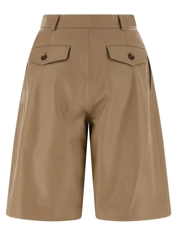 YVES SALOMON Nappa Leather Bermuda Shorts