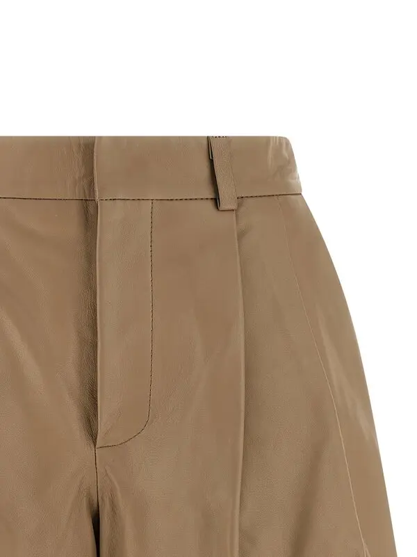 YVES SALOMON Nappa Leather Bermuda Shorts