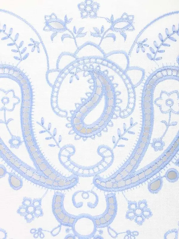 SELF-PORTRAIT Embroidered Linen And Cotton Top