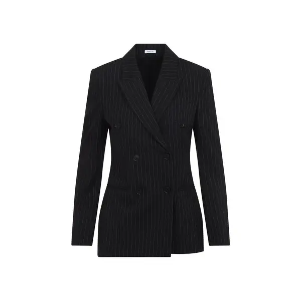Alexander McQueen Lurex Pinstripe Jacket - Black