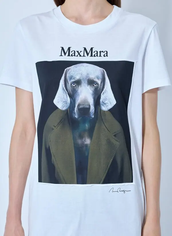 Max Mara Graphic Print Cotton T-shirt - White