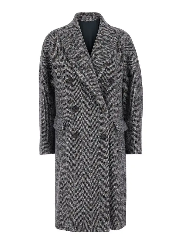 Brunello Cucinelli Wool Blend Coat - Multicolor