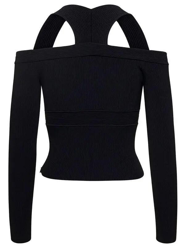 Alexander McQueen Stretch Jersey Cut-out Cropped Top - Multicolor