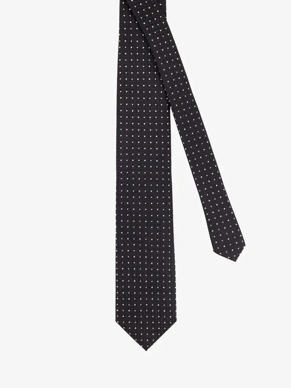 TOM FORD Silk Tie With Geometric Pattern