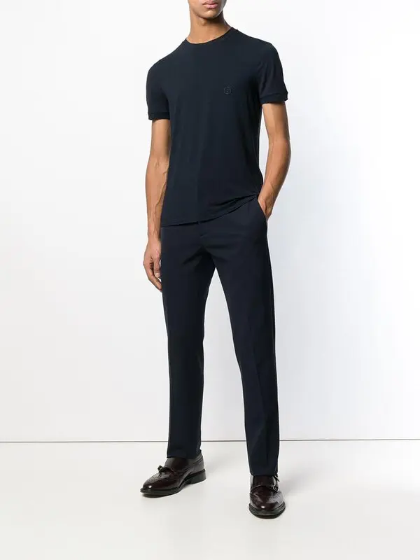 Giorgio Armani Stretch Viscose Jersey Crew Neck T-shirt - Blue