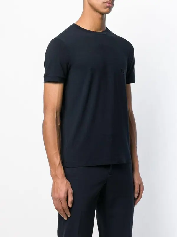Giorgio Armani Stretch Viscose Jersey Crew Neck T-shirt - Blue