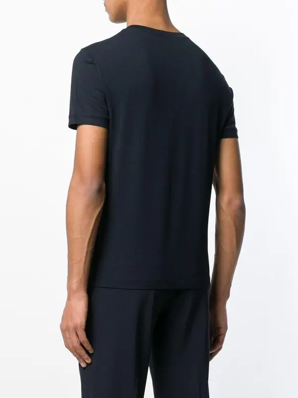 Giorgio Armani Stretch Viscose Jersey Crew Neck T-shirt - Blue