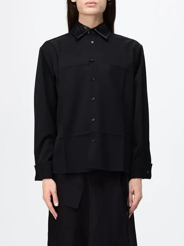 Bottega Veneta Long Sleeve Button Up Shirt - Black