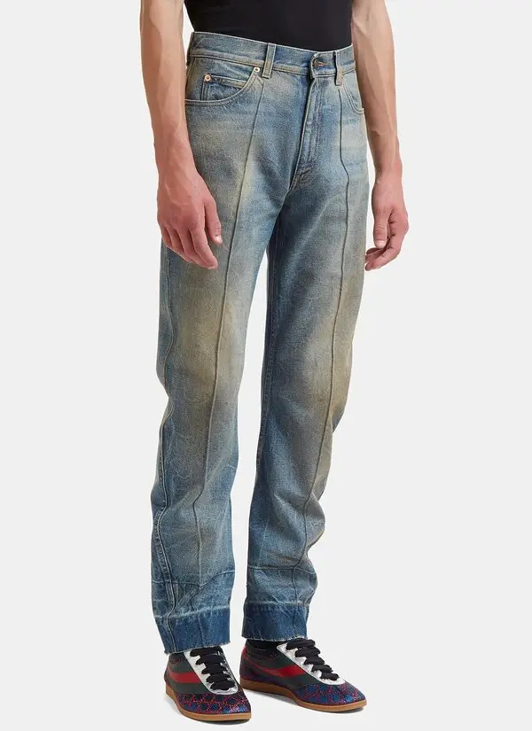 Gucci Distressed Stone Washed Jeans - Black
