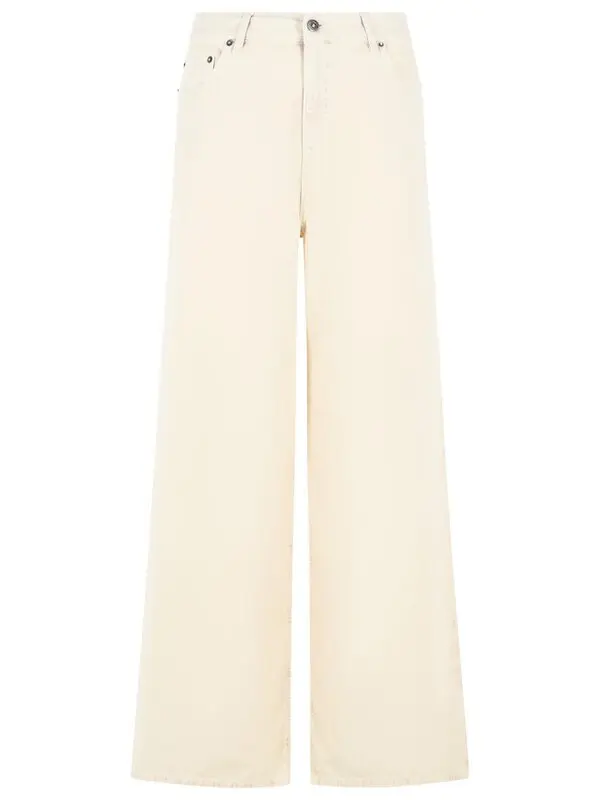 GOLDEN GOOSE Melody Cotton Pantalone - Cream