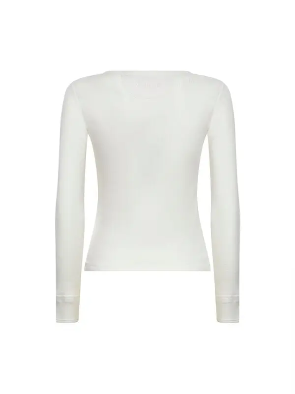 Chloé Ribbed Jersey Henley T-shirt - Multicolor