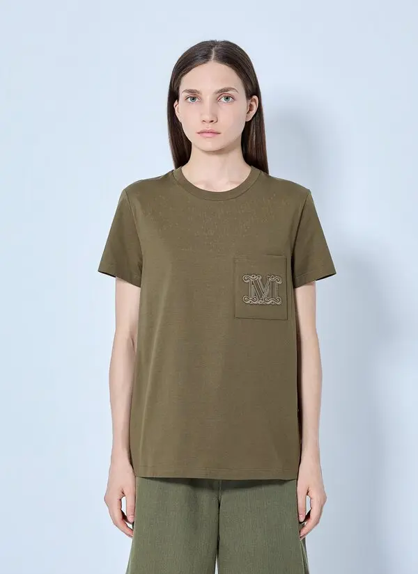 Max Mara Logo Patch Pocket T-shirt - Green
