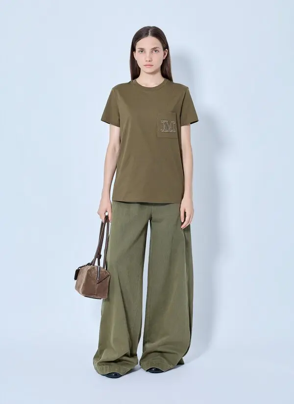 Max Mara Logo Patch Pocket T-shirt - Green