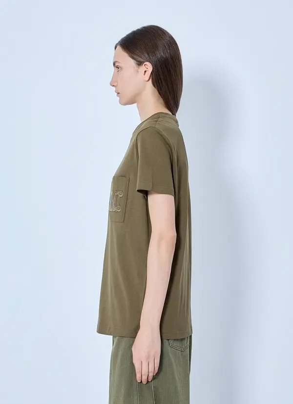 Max Mara Logo Patch Pocket T-shirt - Green