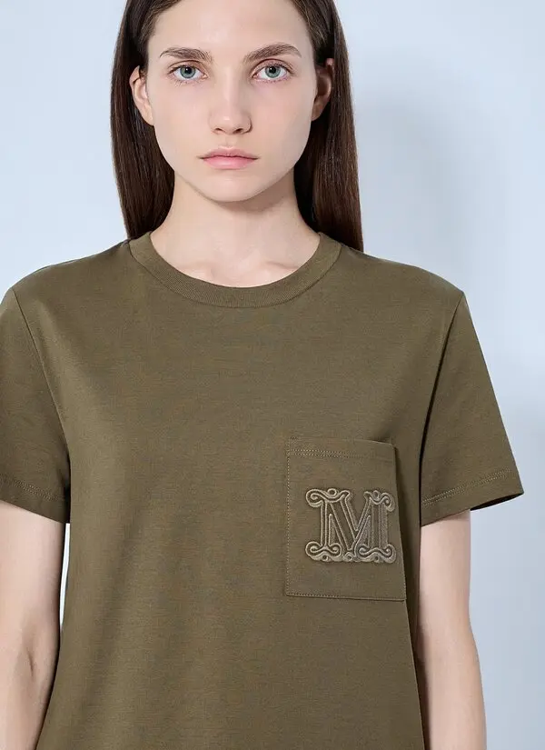 Max Mara Logo Patch Pocket T-shirt - Green