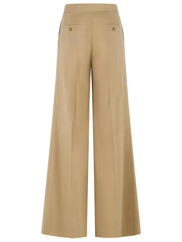 Max Mara Bronte' Beige Virgin Wool Blend Pants - Cream