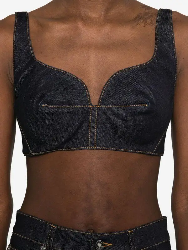 Givenchy Denim Cotton Bra Top - Multicolor