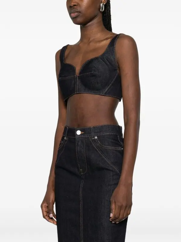 Givenchy Denim Cotton Bra Top - Multicolor