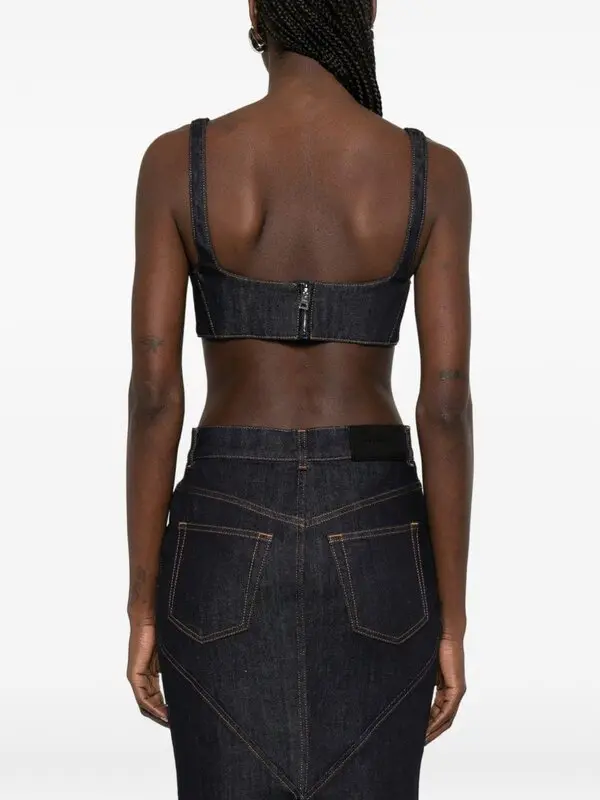 Givenchy Denim Cotton Bra Top - Multicolor