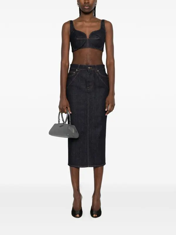 Givenchy Denim Cotton Bra Top - Multicolor