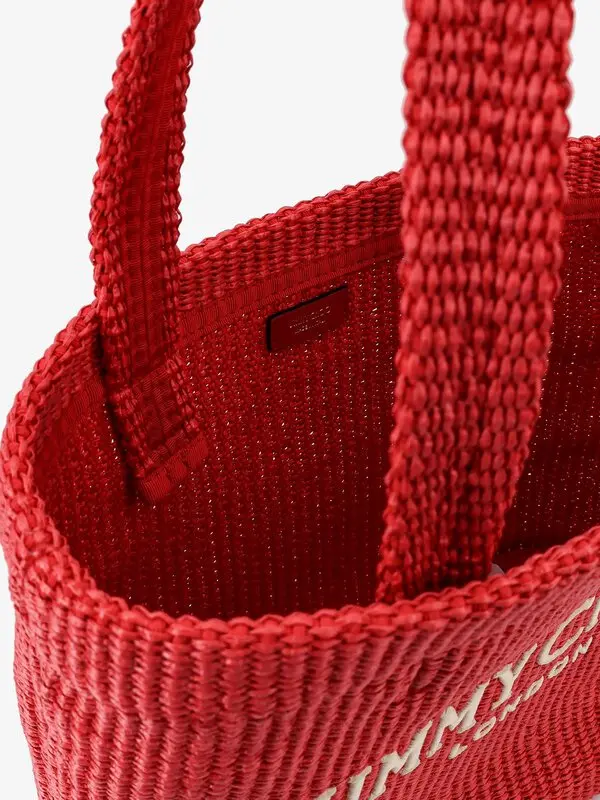 JIMMY CHOO Raffia Shopping Bag With Lettering Logo On The Front - Multicolor