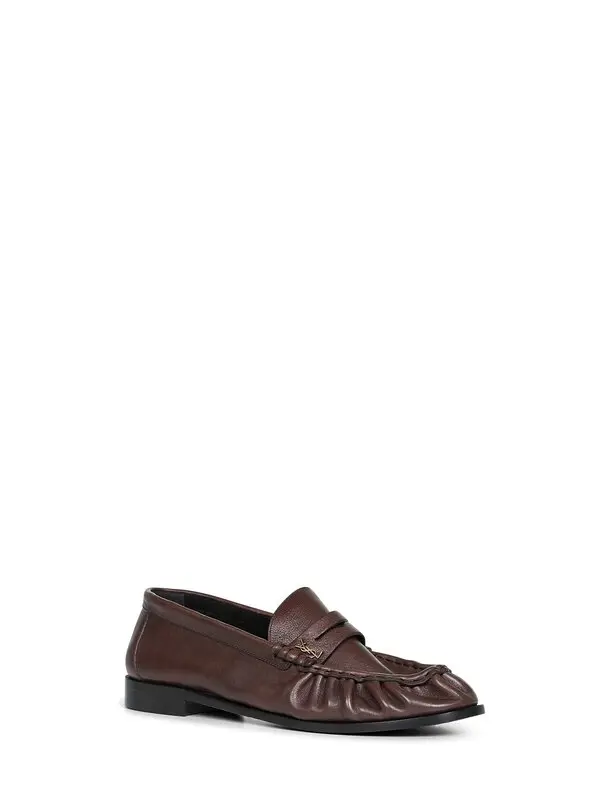 Saint Laurent Paris Brown Matte Leather Le Loafer Loafers
