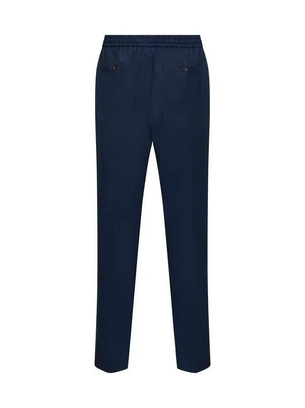 Etro Blue Wool And Linen Jogger Trousers