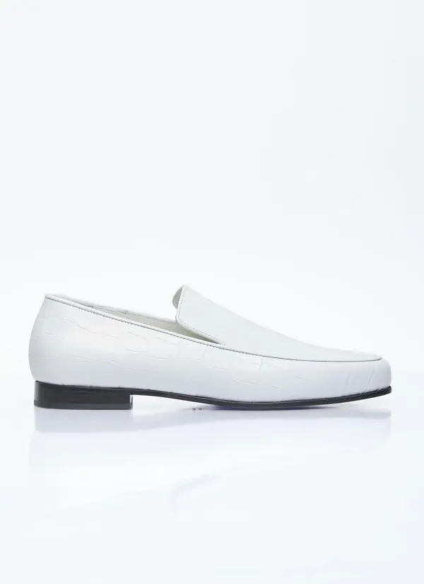 TOTEME Croco Oval Loafers - White