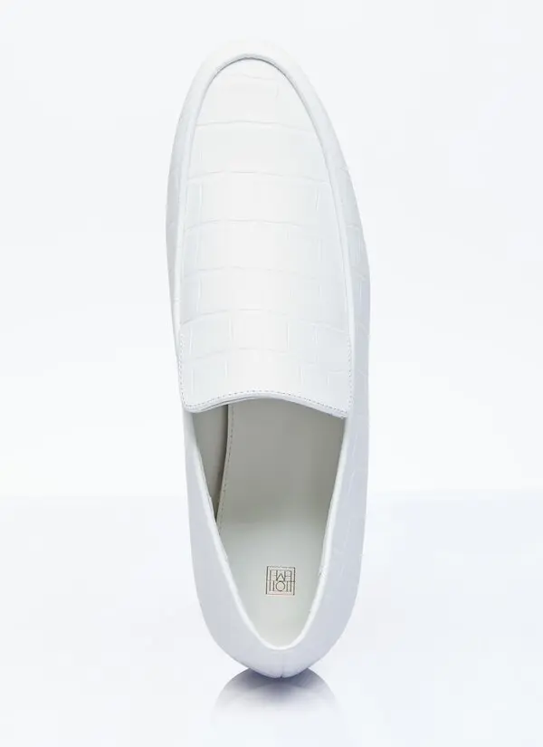 TOTEME Croco Oval Loafers