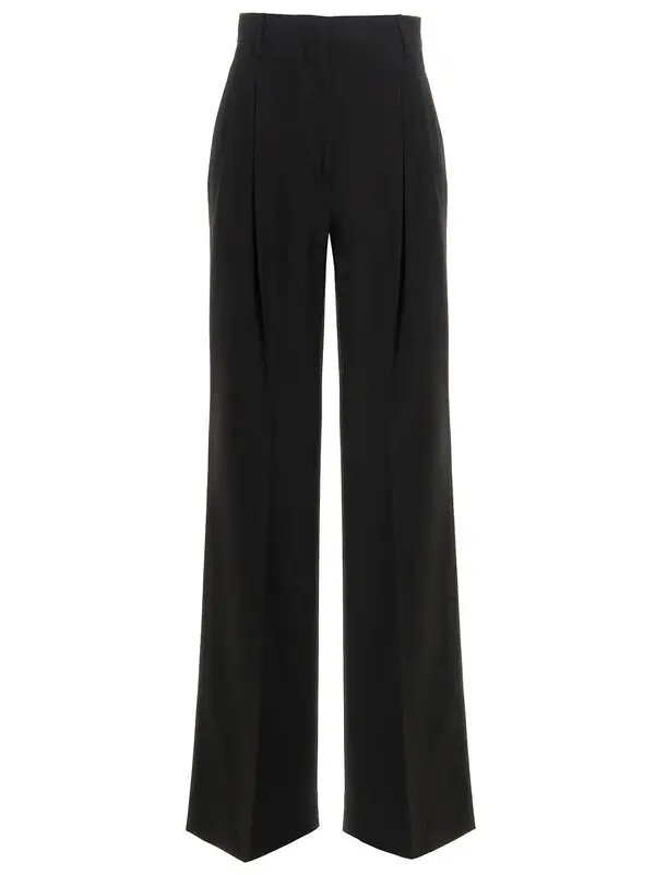 Burberry Madge Wool Wide Leg Pants - Black