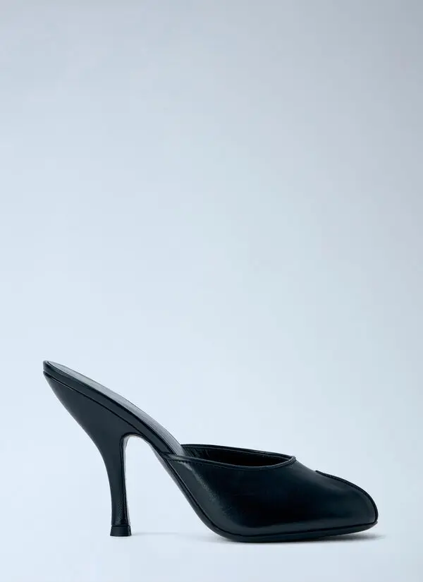 JUDE Leather Stiletto Mules - Black