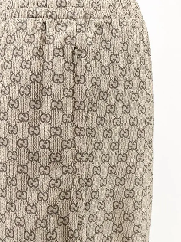 Gucci Silk Trousers With Gg Print - Multicolor