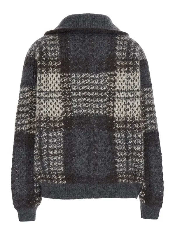 Brunello Cucinelli Jacket With Folded High Collar And Dropped Shoulders In Wool Blend For