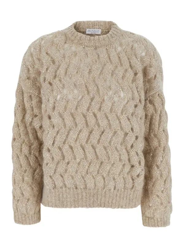 Brunello Cucinelli Wool Cable Knit Pullover - Multicolor