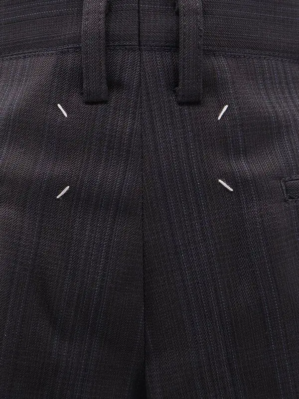 MAISON MARGIELA Striped Virgin Wool Shorts - Multicolor