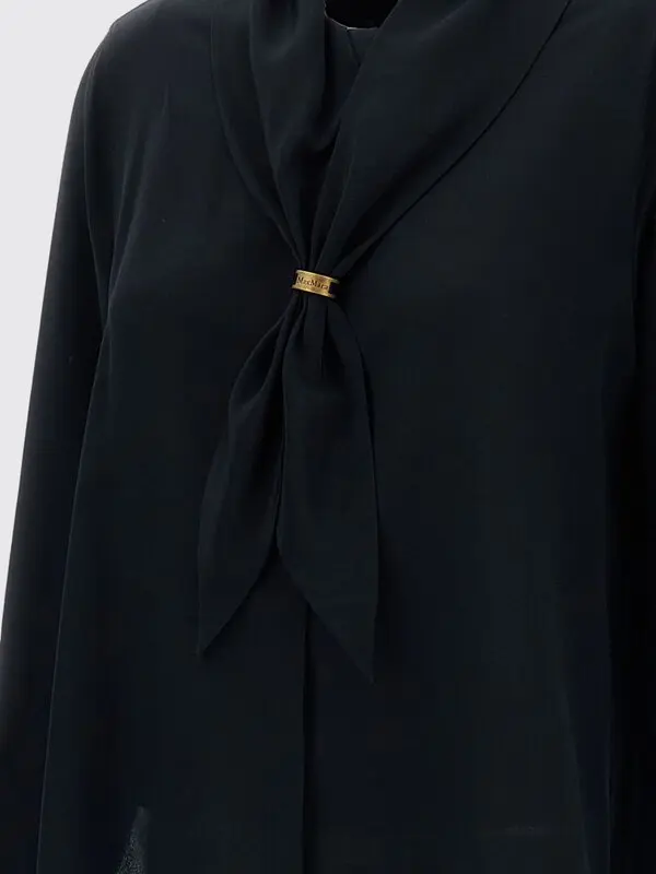 Max Mara Pussy-bow Silk Shirt - Black