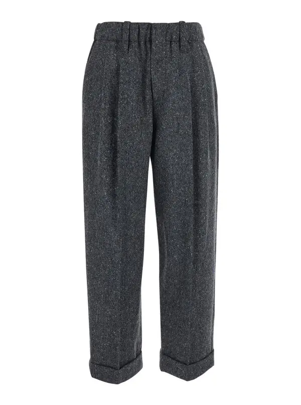 Brunello Cucinelli Wool Blend Pleated Trousers - Multicolor