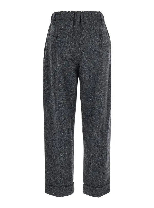 Brunello Cucinelli Wool Blend Pleated Trousers - Multicolor