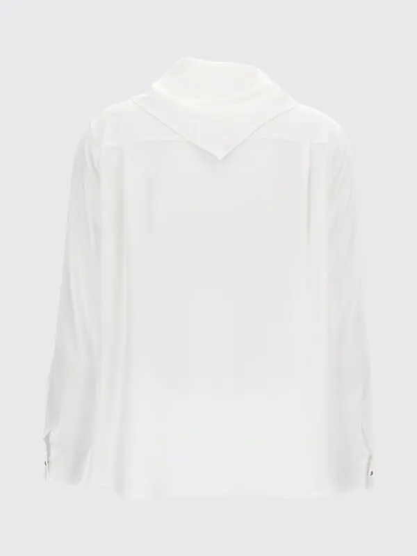 Max Mara Pussy-bow Silk Shirt With Long Sleeves - White