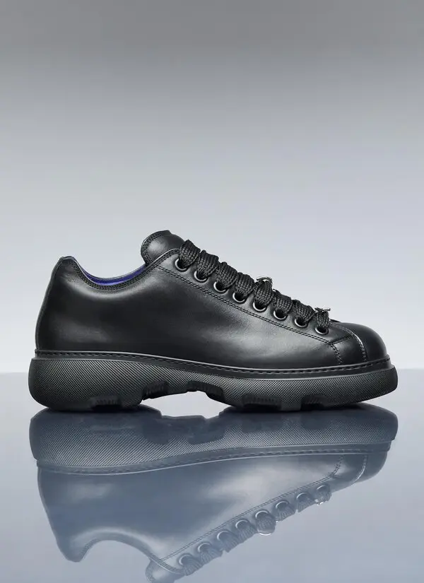 Burberry Ranger Leather Sneakers - Black