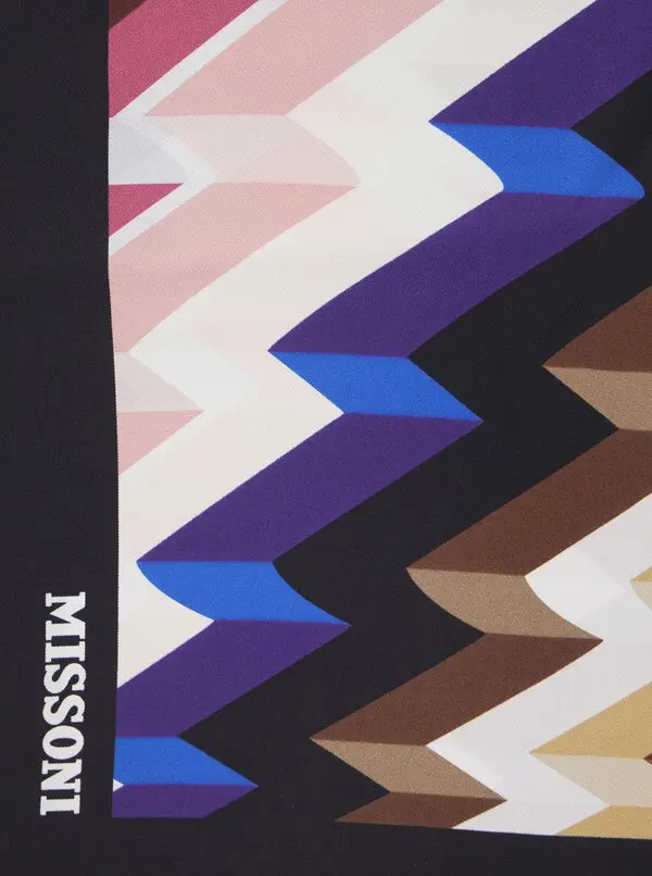 Missoni Scarf With Logo Lettering And Striped Motif In Silk For - Multicolor