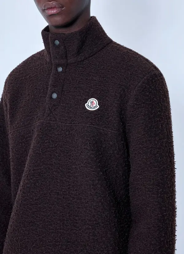 Moncler Fleece Pullover With Snap Fastening